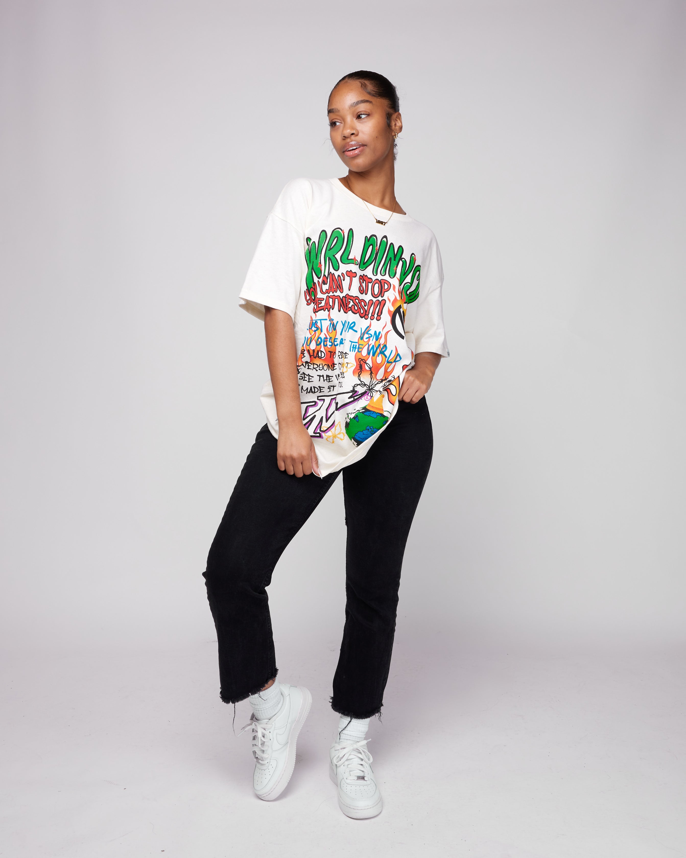 "Scribble" Tee (Natural/Multicolor) – WRLDINVSN